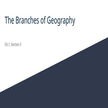 The Branches of Geography grade 8 PowerPoint | PPTX