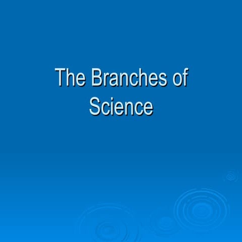 The Different Branches of Science -Grade 8 | PPT