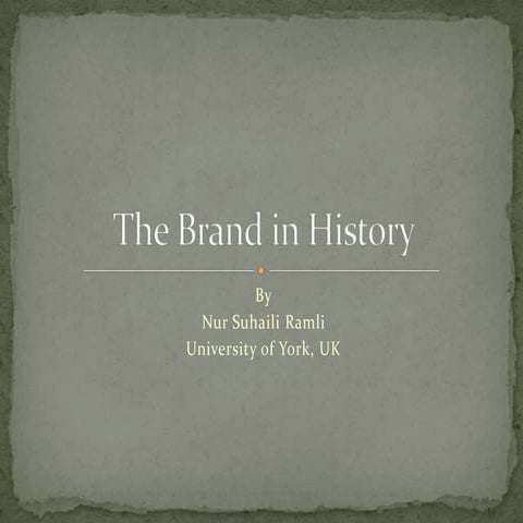 Business History: The Brand in History | PPTX
