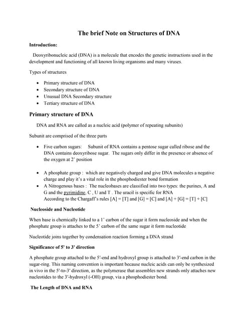 Structure of DNA | PPTX