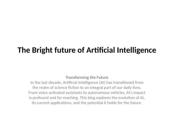Artificial Intelligence (2).pptx | Artificial Intelligence | Technology & Computing