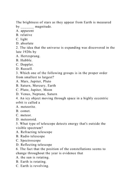 Solar system (worksheet 2) | PDF