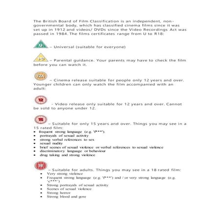 The British Board Of Film Classification | DOCX