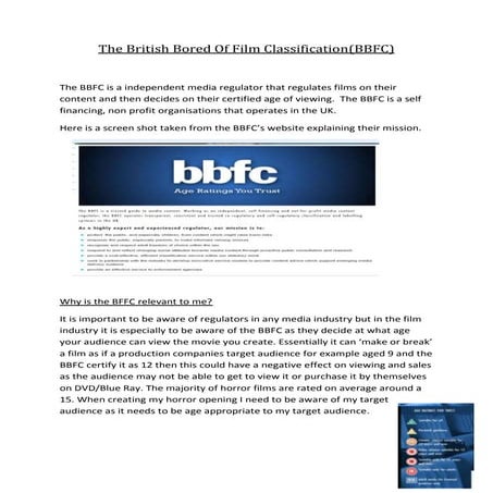 The british bored of film classification | DOCX
