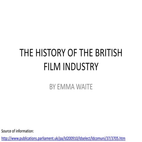The History of the British Film Industry | PPTX