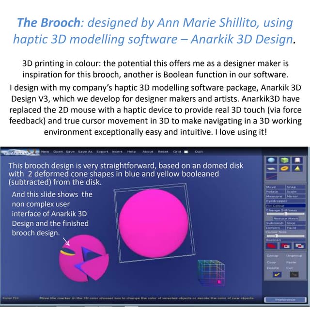 The brooch: haptic 3D modelling with Anarkik 3D Design | PDF