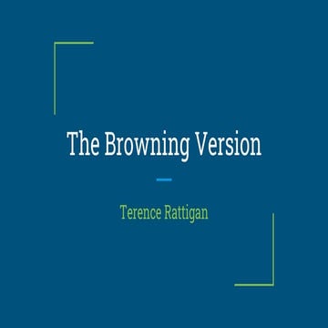 The browning version | PPT