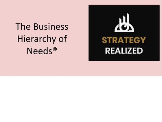 Applications of The Business Hierarchy of Needs® | PPT