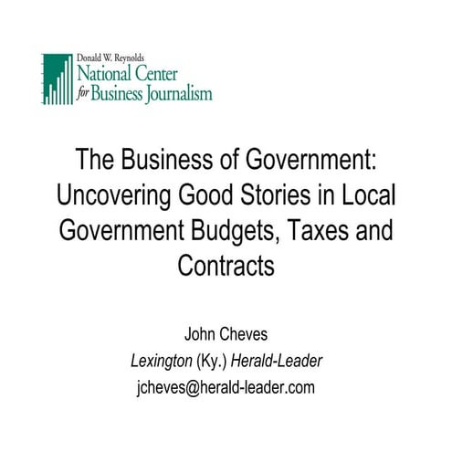 The Business of Government by John Cheves | PPT