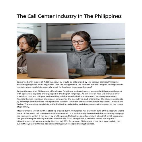 The Call Center Industry In The Philippines.pdf