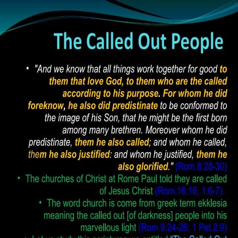 The called out_people | PPT | Christianity | Religion & Spirituality
