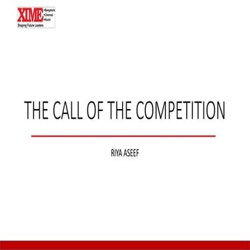 The call of the competition- maruti suzuki | PPTX