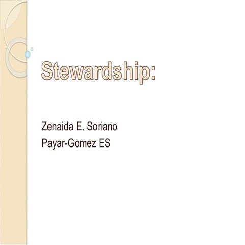 Stewardship In A Changing World | PPT
