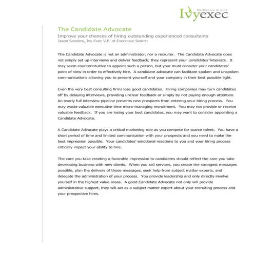 The candidate advocate | PDF