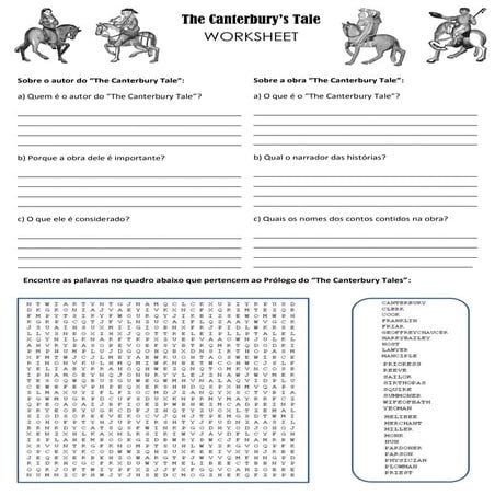 "Contos da Cantuária" e "Conto do Médico" - Exercícios ("The Canterbury ...