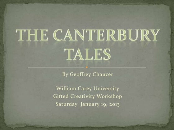 Prologue to the canterbury tales | PPTX