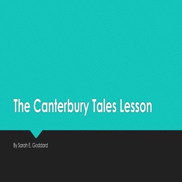 The Canterbury Tales Lesson | PPT