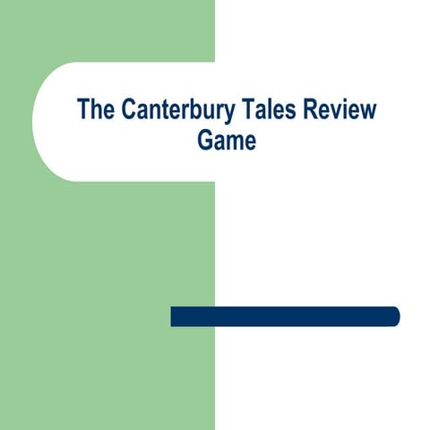 Chaucer (1) The Canterbury Tales | PPT