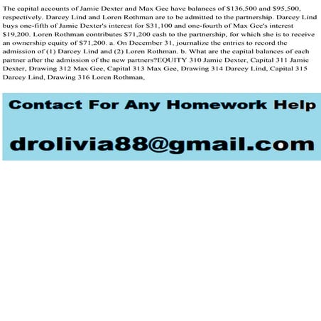 The capital accounts of Jamie Dexter and Max Gee have balances of $136.pdf