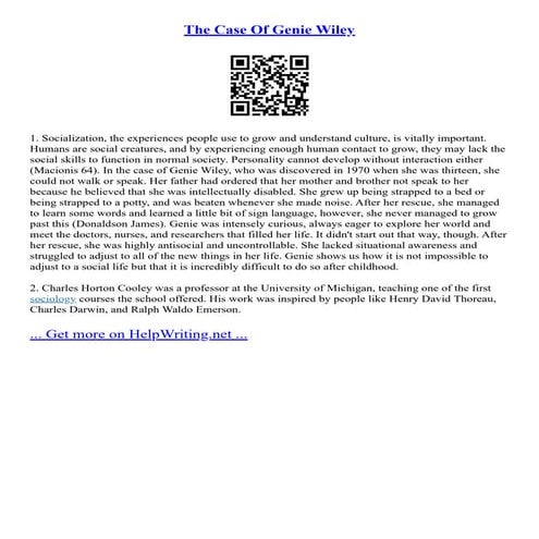 The Case Of Genie Wiley | PDF