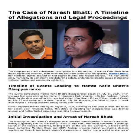 The Case of Naresh Bhatt: A Timeline of Allegations and Legal Proceedings | PDF