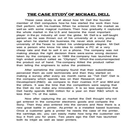 The case study of michael dell | DOCX