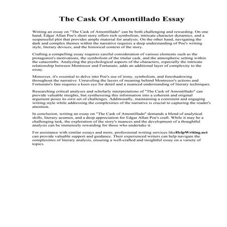 The Cask Of Amontillado Analysis Essay.pdf