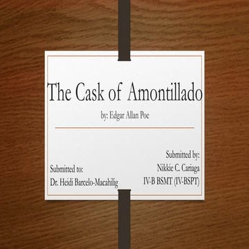The cask of amontillado | PPTX
