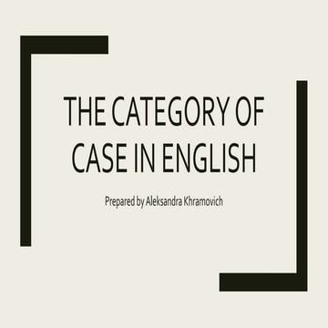 The category of case | PPT
