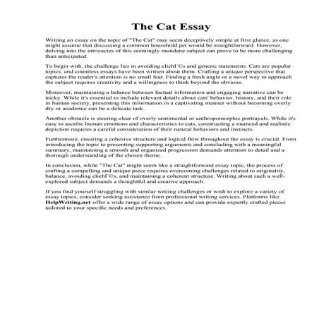 The Cat Essay | PDF