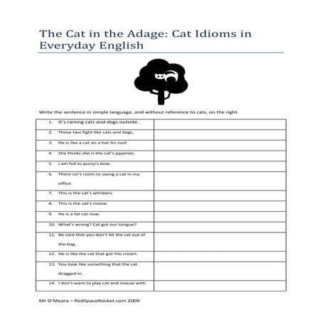 Cats in Idiomatic English | DOCX
