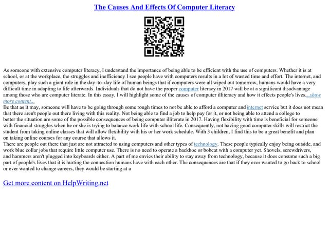 The Causes And Effects Of Computer Literacy PPT the-causes-and-effects-of-computer-literacy-ppt