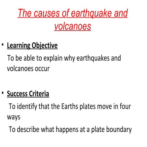 2. explanation of earthquakes, volcanoes and hotspots | PPTX