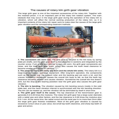 The causes of rotary kiln girth gear vibration | PDF