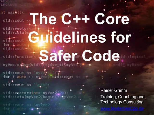 The Ccoreguidelinesforsavercode Ppt