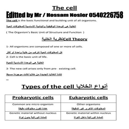 The cell | PDF