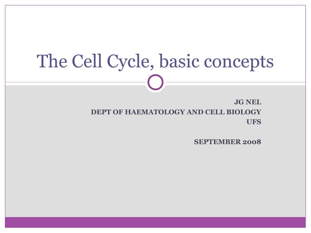 Cell cycle regulation ppt | PPTX