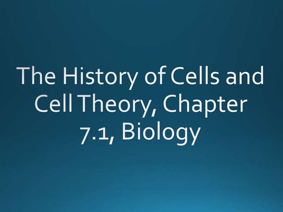 The history of cells and cell theory | PPTX