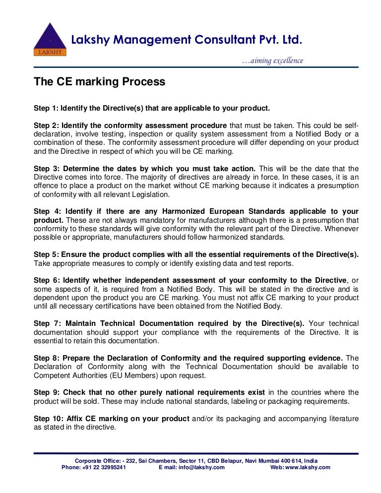 The ce marking process