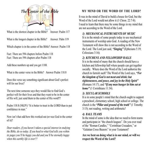 The Center of the Bible | PDF