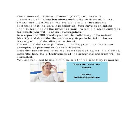 The Centers for Disease Control (CDC) collects and disseminates info.docx