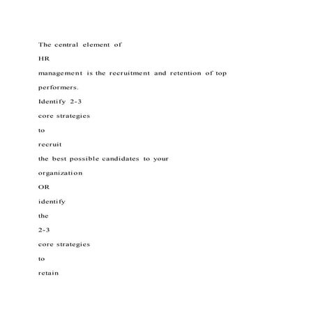 The central element ofHRmanagement is the recruitment and | PDF