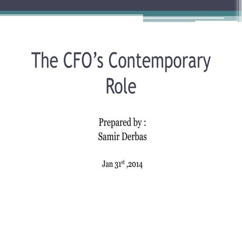 The CFO contemporary role | PPTX