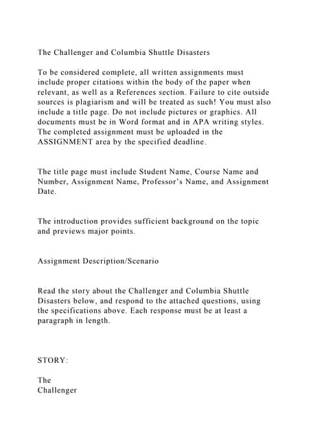 CHALLENGER CASE STUDY | PPTX