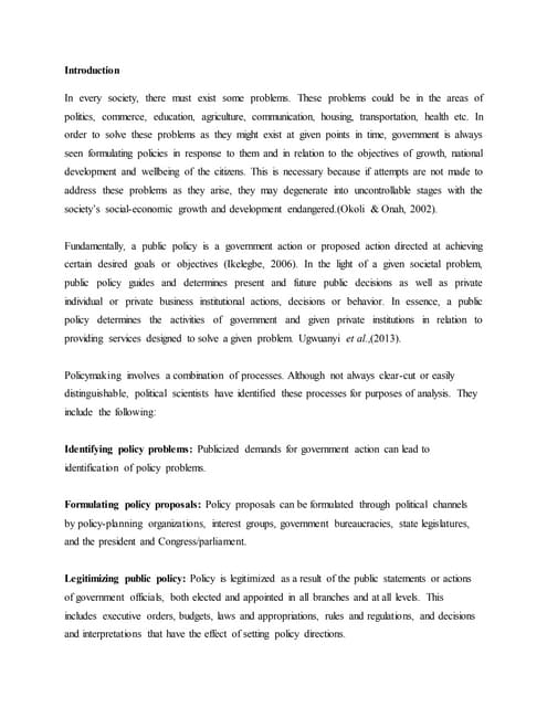 Policy formulation and processes | PPT