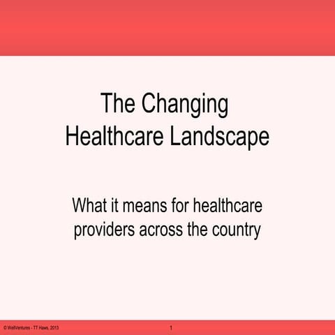 The changing healthcare landscape - What it means for providers | PPT
