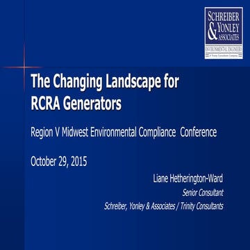 Liane Hetherington-Ward, Trinity Consultants, The Changing Landscape ...