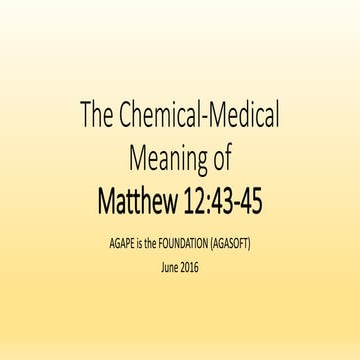 The Chemical and Medical meaning of Matthew 12, v. 43-45 | PPT