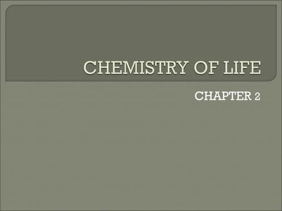 chemistry of life. reporting.pptxhsjsjsjsnbs | PPT