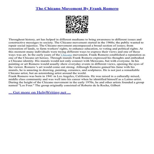 The Chicano Movement By Frank Romero | PDF